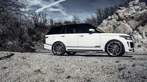 2015 랜드 로버 레인지 로버 흰색 자동차 측면보기 배경 화면 1366x768 배경 화면 다운로드