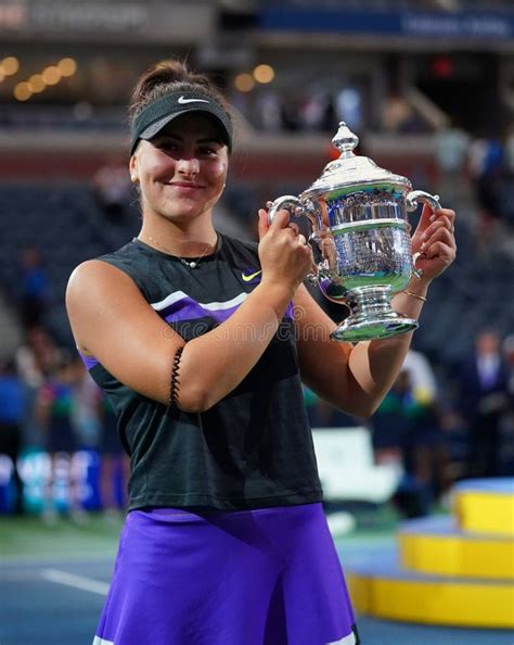 2019 Us Open Champion Bianca Andreescu Of Canada During Trophy Presentation After Her Victory