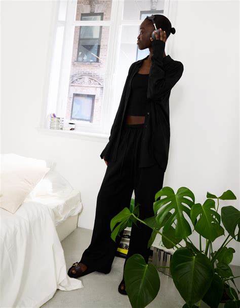 სახელოებიანი სრული ტილოს პერანგი Bsk Teen Bershka