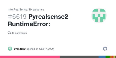 Pyrealsense RuntimeError Issue IntelRealSense Librealsense GitHub