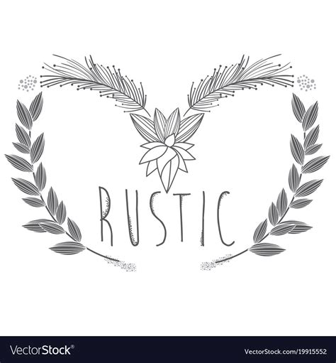 Rustic Wreath Hand Drawn Royalty Free Vector Image