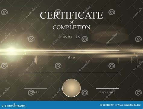 Composition Of Certificate Of Completion Text With Copy Space On Pink Background Royalty Free