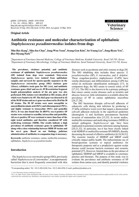 Pdf Antibiotic Resistance And Molecular Characterization Of