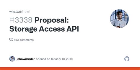 Proposal Storage Access Api · Issue 3338 · Whatwghtml · Github