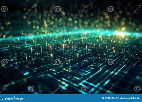 Binary Code Waves Depict Data Flow Digital Security In Internet