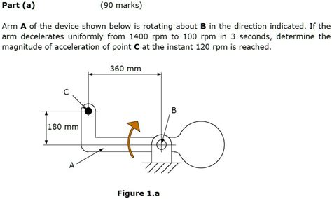 solved part a 90 marks arm a of the device shown below is rotating