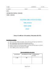 233 1 Chemistry Paper 1 Qustions Docx Name Admnno Class School Date