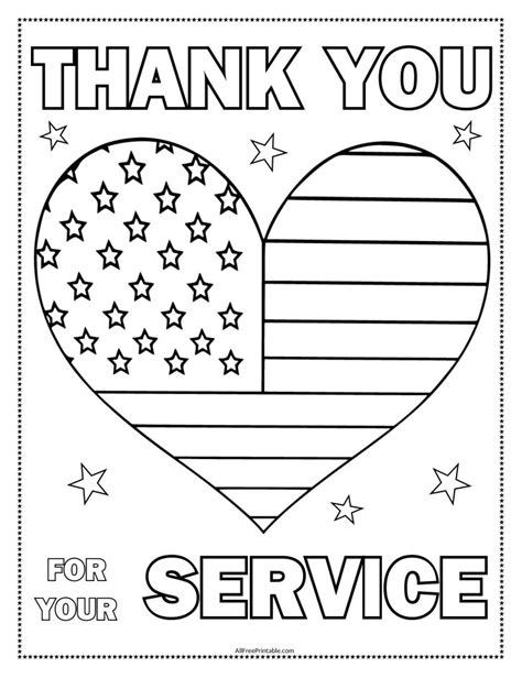 Thank You Veterans Coloring Page Free Printable