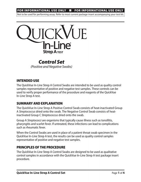 Quickvue In Line Strep A Control Set Quidel Corporation