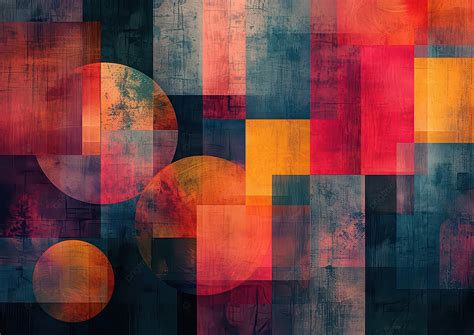Abstract Geometric Composition With Vibrant Colors And Shapes Creating A Dynamic Visual Effect