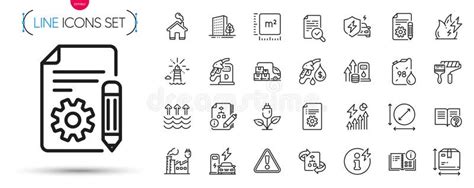 Pack Of Documentation Buildings And Power Info Line Icons Pictogram Icon Vector Stock Vector