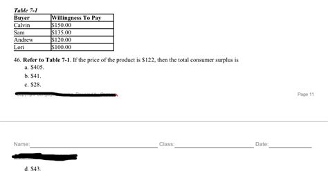 solved table 7 1refer to table 7 1 ﻿if the price of the