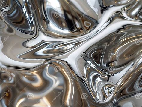 Reflective Surface of Liquid Mercury Creating Abstract Shapes and ...
