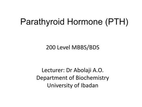 17parathyroid Hormone In Biochemistry Pptx