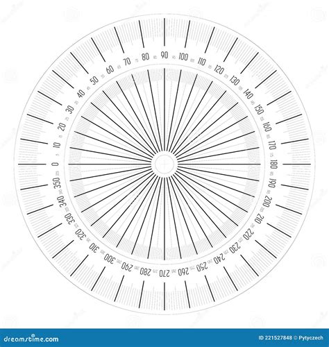 Full 360 Degrees Protractor Measuring Instrument Stock Vector