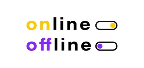premium vector online and offline button with switch design for web