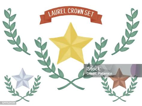 부드러운 색상의 수채화 스타일 세 가지 색상의 별의 일러스트 세트입니다 월계수 장식 0명에 대한 스톡 벡터 아트 및 기타 이미지 0명 1위 2 위 상 종류 Istock