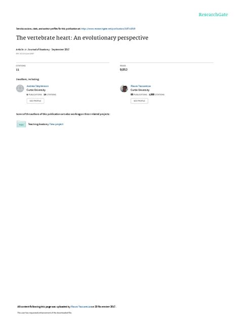 The Vertebrate Heart An Evolutionary Perspective Pdf Heart Heart Valve