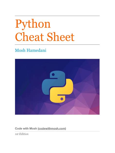 Python Cheat Sheet Mosh Pdf