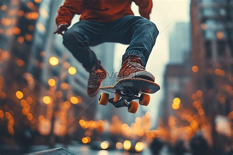 거리에서 점프하는 스케이트보더 사진 무료 다운로드 Lovepik