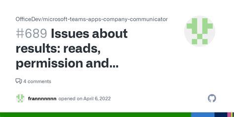 Issues About Results Reads Permission And Company Communicator Insight · Issue 689