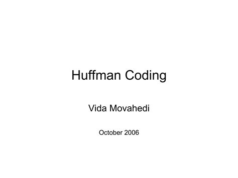Introduction To Huffmancoding Algorithmppt