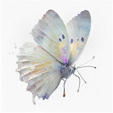 Premium Photo Abstract Watercolor White Butterfly Digital Illustration Ai