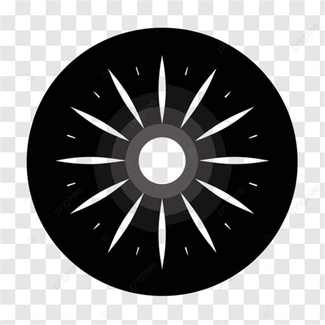 흰색 바탕에 검은 햇살 아이콘 벡터 흰색 배경에 조명 효과의 단순한 검은색 아이콘 그림자 없음 작은 프레임 중앙 Png 일러스트 및 벡터 에 대한 무료 다운로드