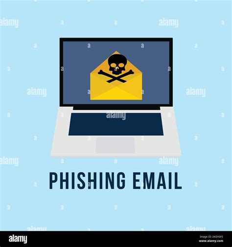 Phishing Email With A Skull Sign Vector Computer Hacker Spam Mail
