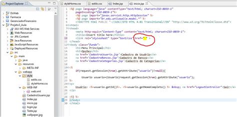 Projeto Jsp Eclipse Linkando Página De Estilo Css Stack Overflow Em