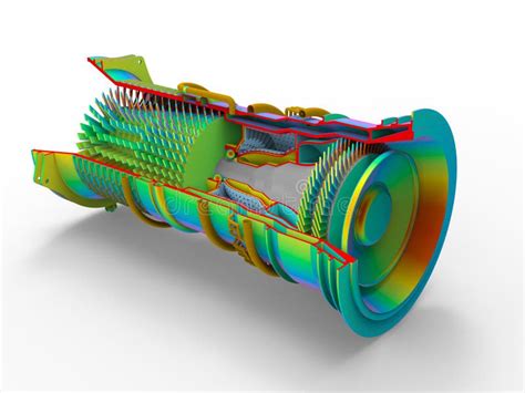 D Rendering FEA Study Of A Section Turbine Stock Illustration Illustration Of Metal