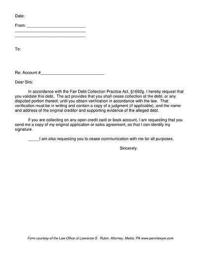 37 Free Simple Debt Validation Letter Templates Samplates