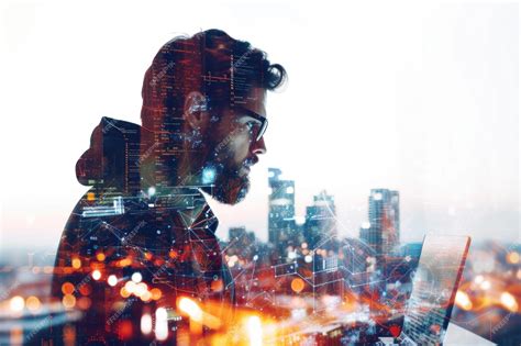 Premium Photo Man Programmer Working On Digital Technology And Iot