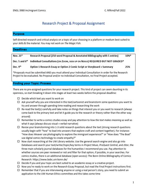Engl 3980 Research Project And Proposal Assignment Pdf Essays