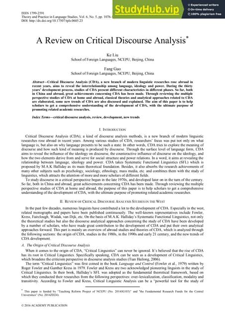 Introducing Critical Discourse Analysis Pptx