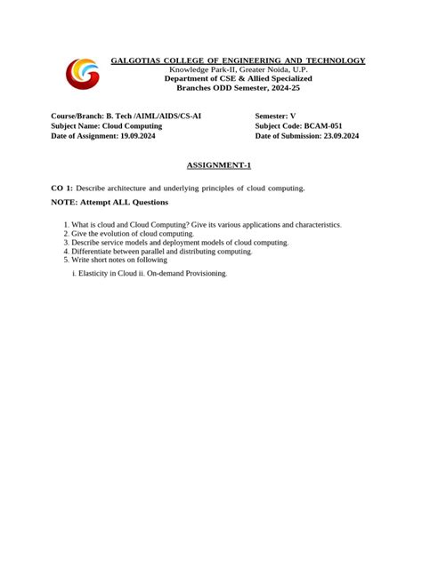 Cloud Computing Assignment 1 Pdf