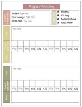Progress Monitoring Forms By SimplySpEd TPT