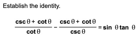 Solved Establish The Identity Chegg