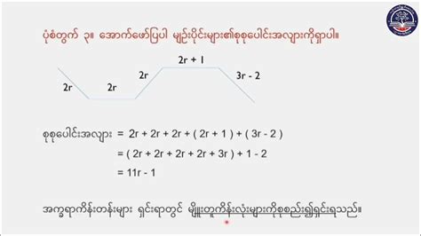 Grade 7 သင်္ချာအတွဲ ၁ ၊ အခန်း ၅ အက္ခရာကိန်းတန်းများအပိုင်း ၂ ၊ စာမျက်နှာ ၇၁ G7ma Episode