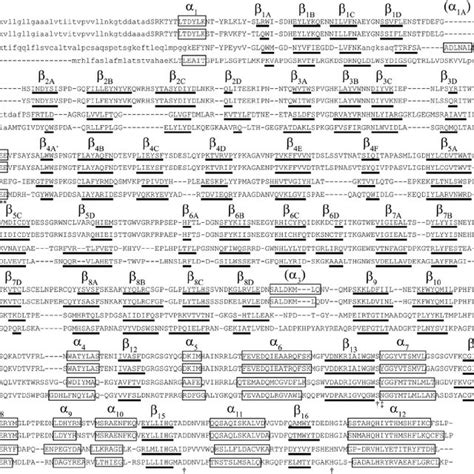 structure based sequence alignment and associated secondary structures