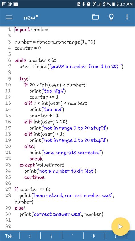 made my first super basic guess my number program on my first try without any bugs learnpython