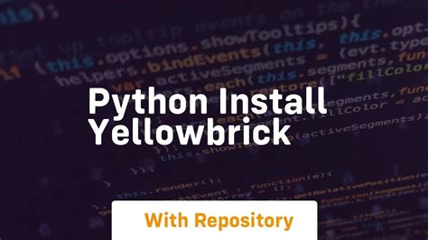 Python Install Yellowbrick Youtube