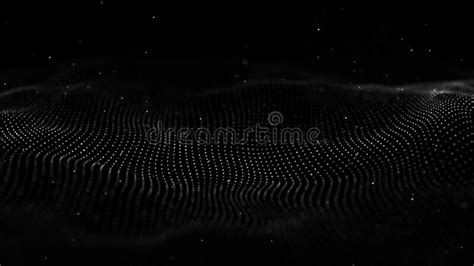 Wave 3d Wave Of Particles Abstract Black Geometric Background Big Data Visualization Stock