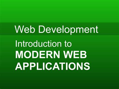 Introduction To Developing Modern Web Apps Pdf