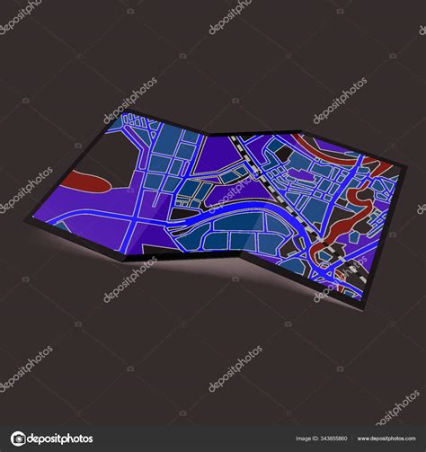 Illustration City Map Booklet Grey Background Stock Vector By ©yayimages 343855860