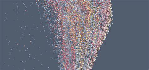 무작위로 배경으로 움직이는 컬러 점의 배경 작은 라운드의 혼란 집중과 분산 점선 템플릿 반점이있는 세련된 배너 동적 벡터 조명 데이터에 대한 스톡 벡터 아트 및 기타 이미지