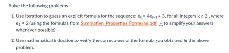 Solved Solve The Following Problems 1 Use Iteration To Chegg Com