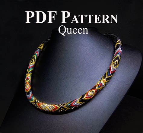 Pdf Pattern For Bead Crochet Necklace Beaded Necklace Etsy