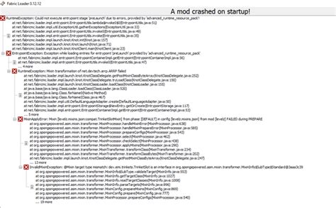A Mod Crashed On Startup Rfabricmc