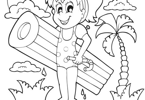 Mewarna Meisje Aan Het Zwemmen Kleurplaat Kleurplaten